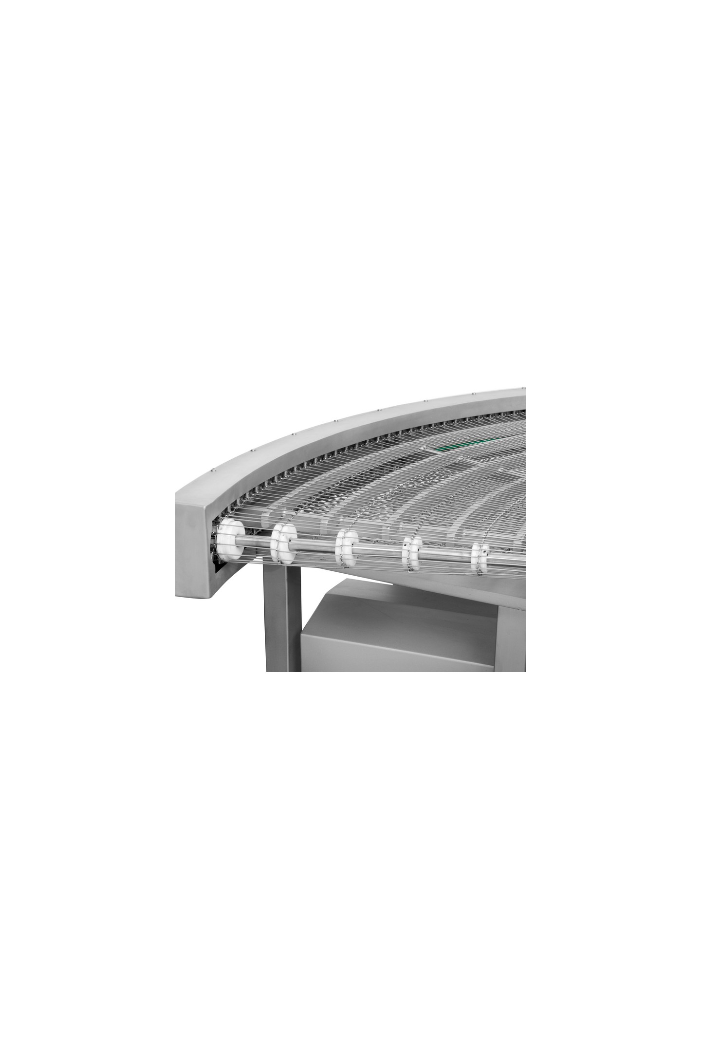 Corner rod network belt